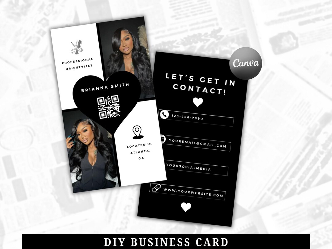 DIY QR Code Business Card Template: Canva Editable Design (digital ...