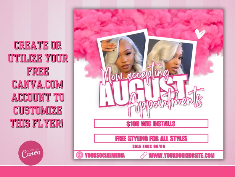 August Booking Flyer, August Specials, August Bookings Available for ...