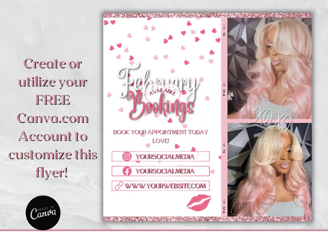 February Booking Flyer, Valentines Day Booking Flyer, Holiday Deals ...