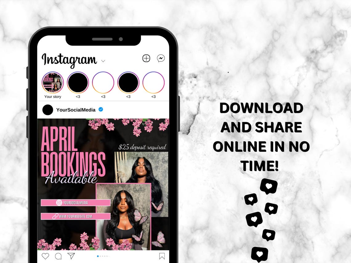 April Booking Flyer DIY Template, Customizable April Flyer, DIY Canva ...