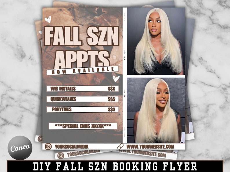 Fall Szn Booking Flyer, Fall Season Booking Flyer, September October ...