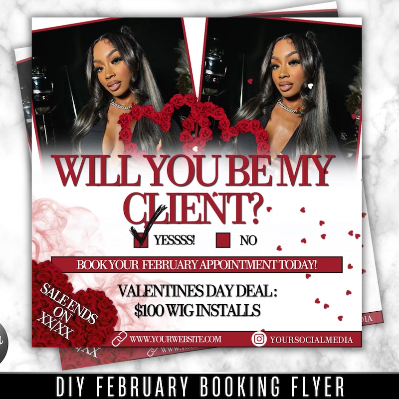 February Flyer Template - Etsy