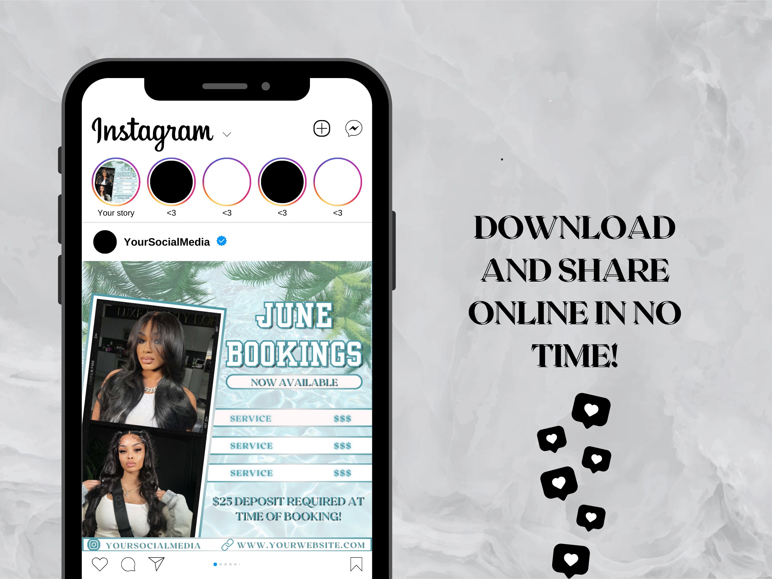 June Booking Flyer , Summer Booking Flyer, DIY Booking Flyer for Makeup ...