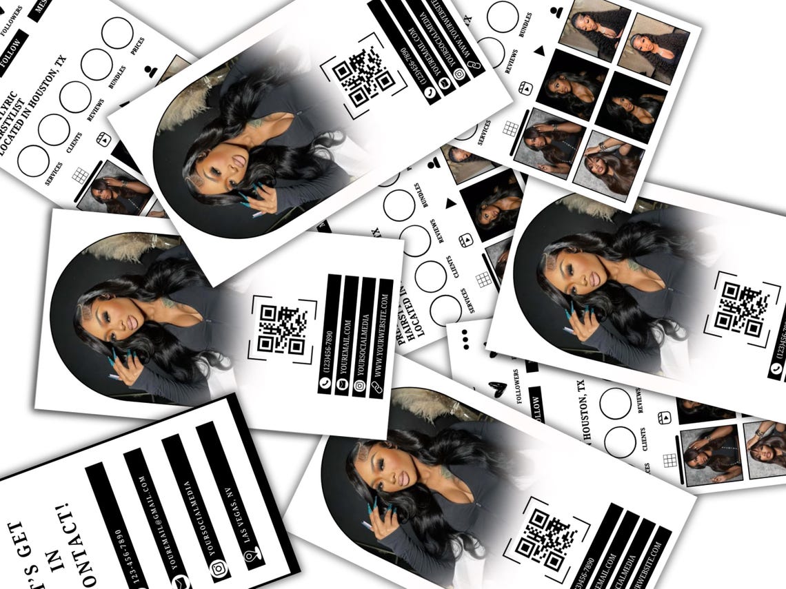 DIY Instagram QR Code Business Card Template: Canva Editable (digital ...