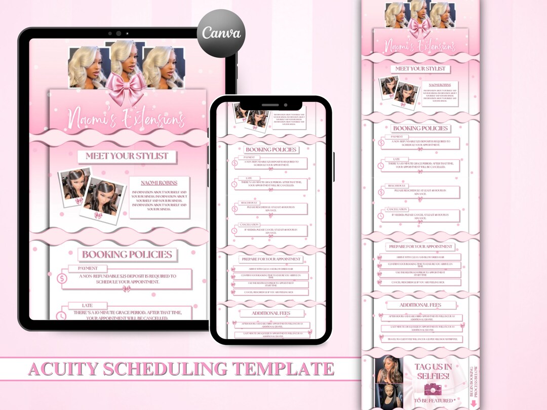 DIY Acuity Scheduling Template, Lash Tech Acuity, Hair Stylist Acuity ...