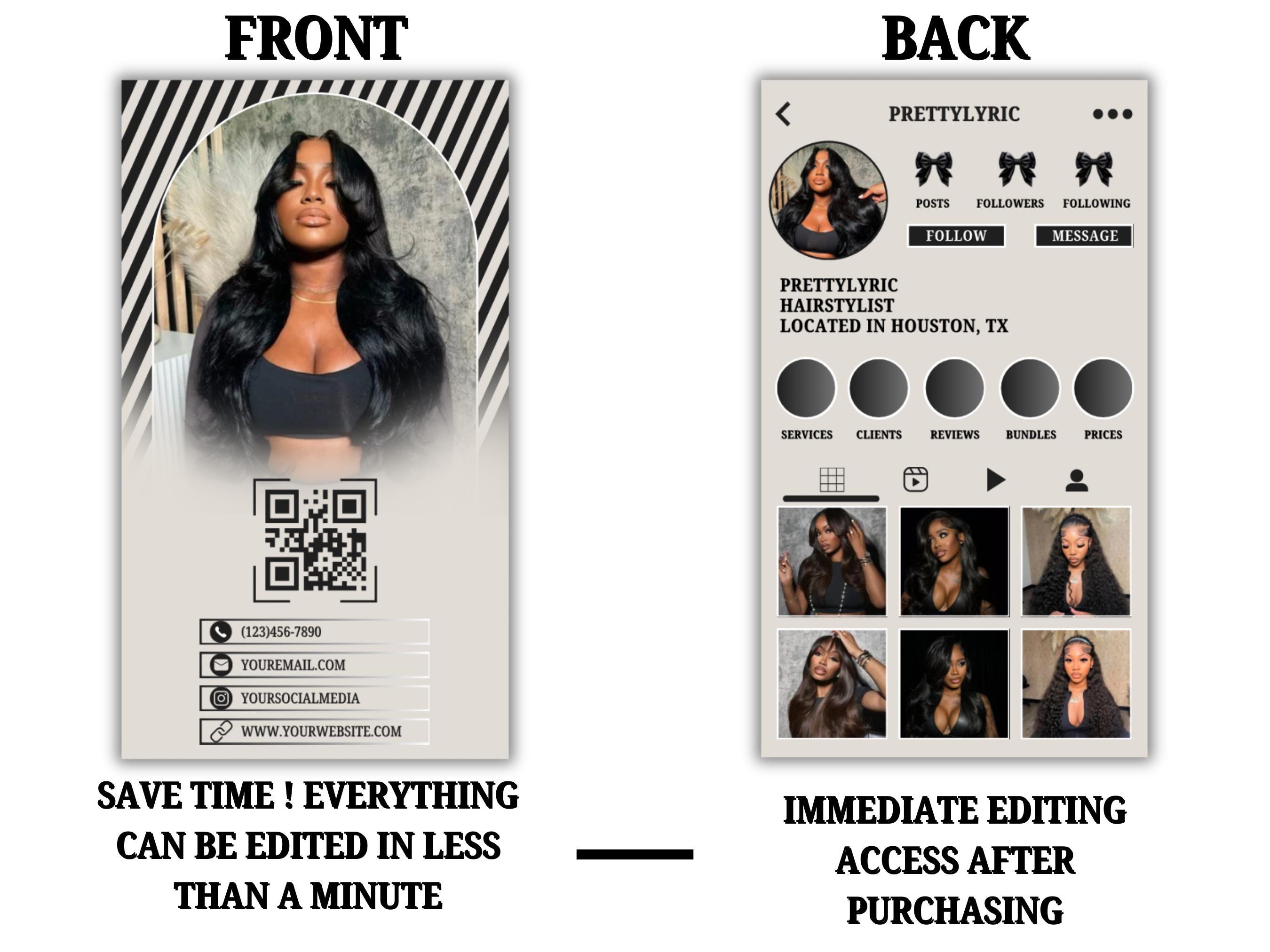 DIY Instagram QR Code Business Card Template (canva) - Etsy
