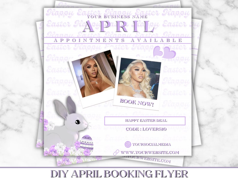 April Booking Flyer DIY Template, Customizable April Flyer, DIY Canva ...