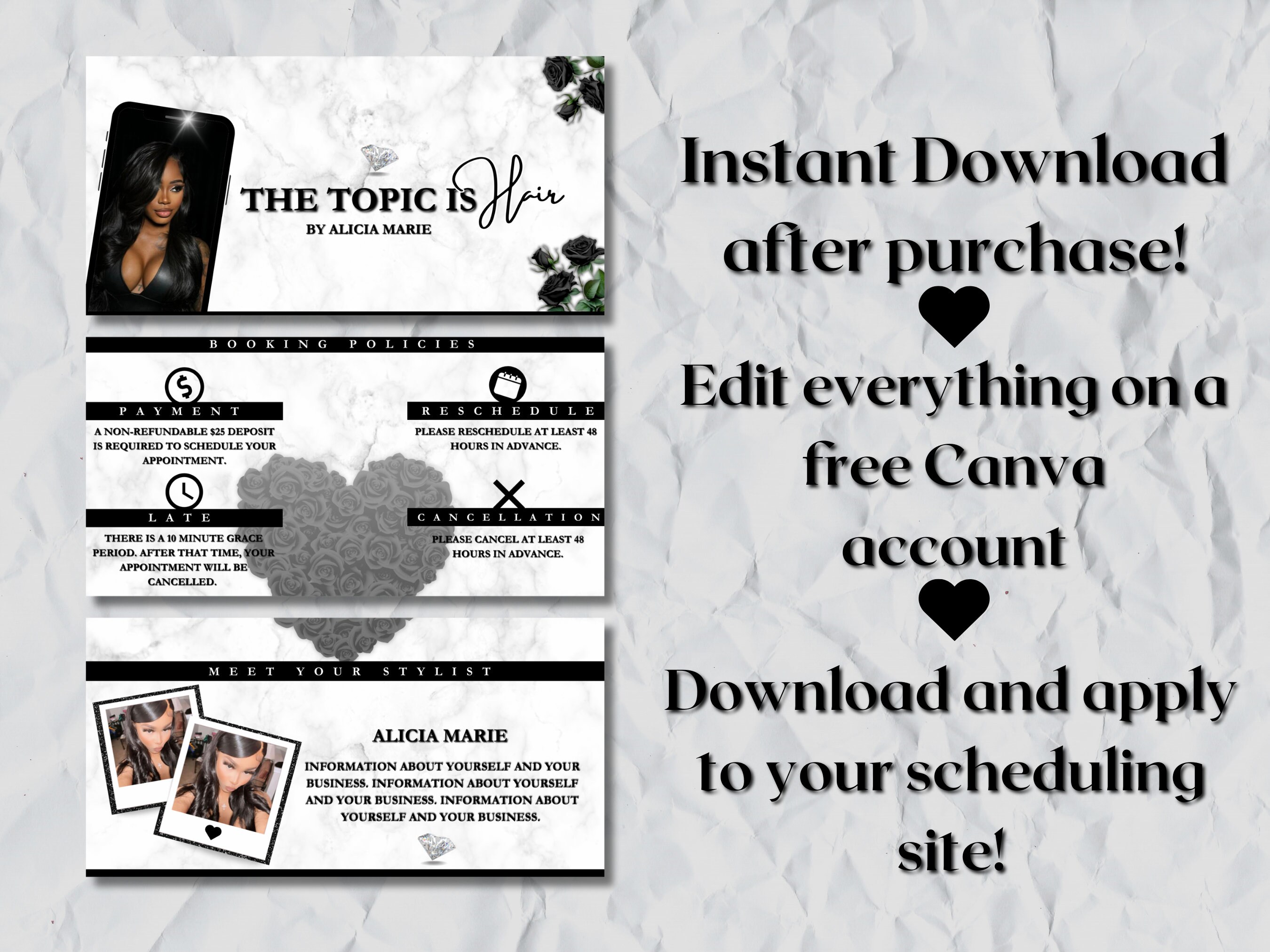 DIY Acuity Scheduling Template, Lash Tech Acuity, Hair Stylist Acuity ...