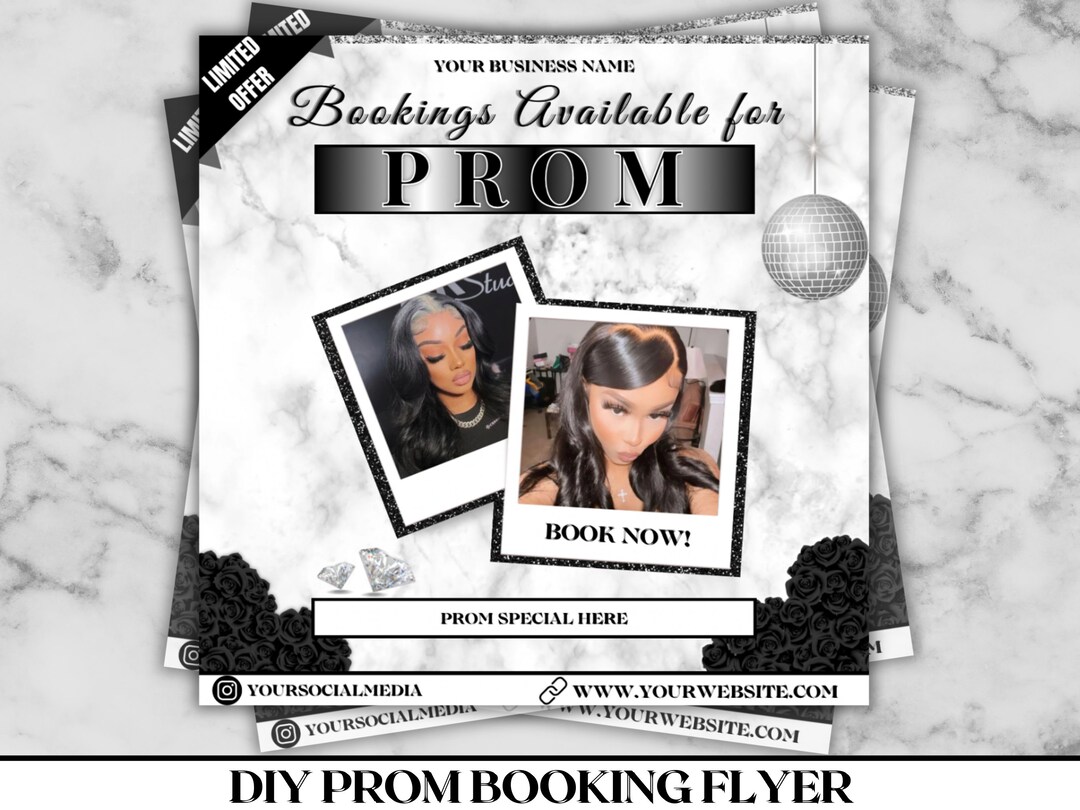 DIY Prom Specials Flyer: Makeup, Hair, & More (DIY Canva Template) - Etsy