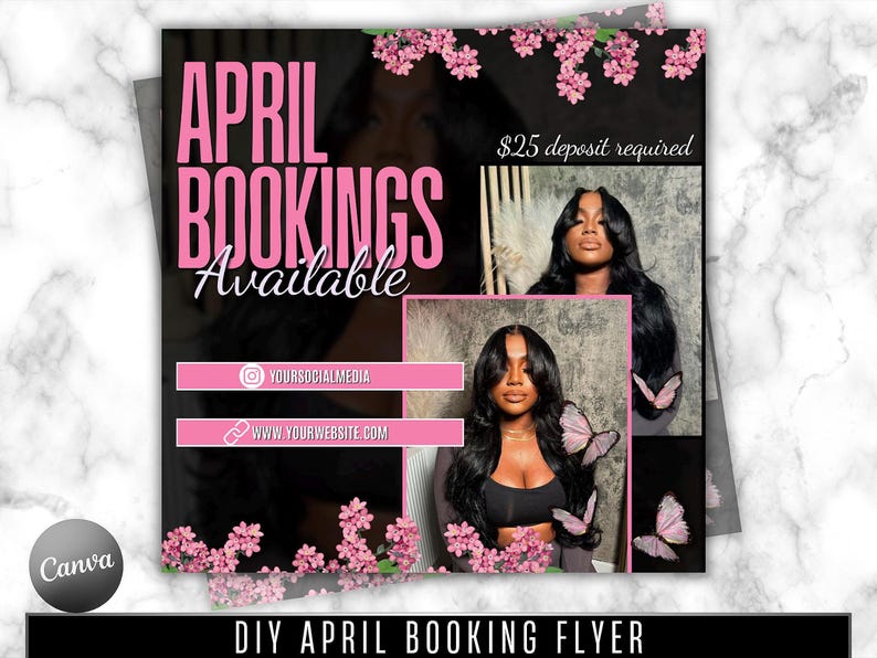 April Booking Flyer DIY Template, Customizable April Flyer, DIY Canva ...