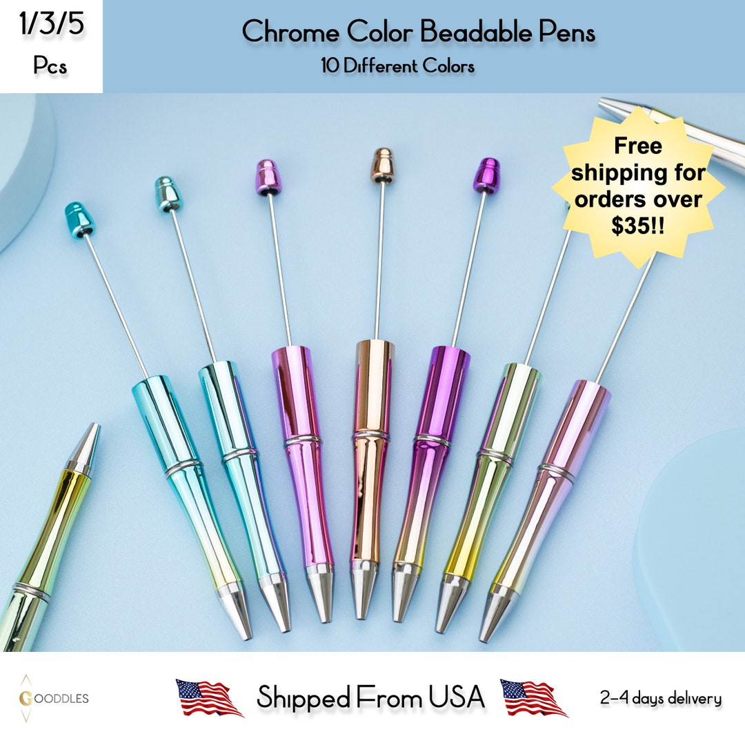 Chrome Color Beadable Pens, Beadable Pens, DIY Beadable Pens, Beadable ...