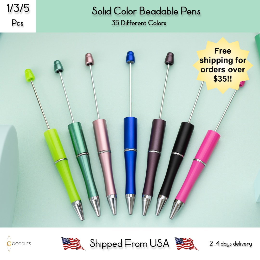 Solid Color Beadable Pens, Beadable Pens, DIY Beadable Pens, Beadable ...