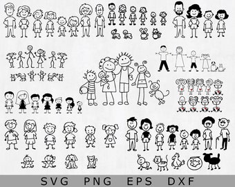 HUGE Pack of Stick Figure Clipart Clip Art Vectors, Stick People Family ...