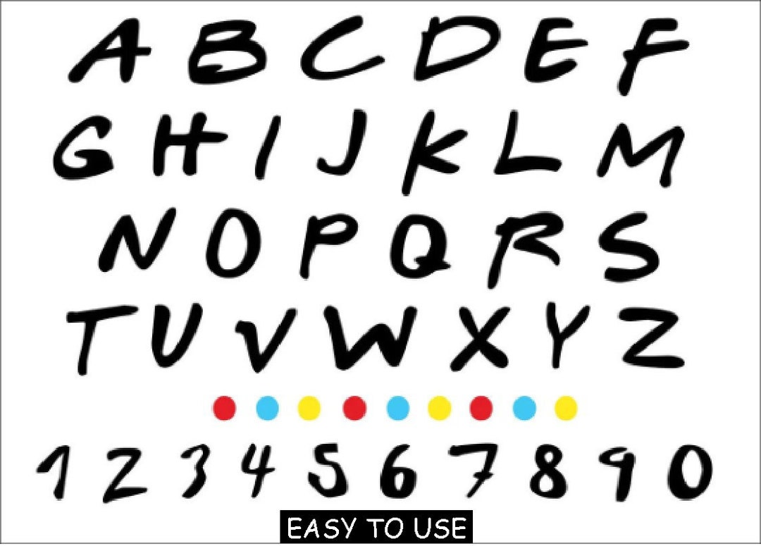 Friendship Font SVG, Font Svg Png, Alphabet Letter, Number, Dots ...