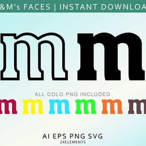 Candy Faces With "m" SVG Digital Cut File, Lower Case M Candy Faces Svg ...