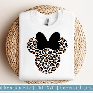 Minnie Head Leopard SVG, Layered for Easy Use, Custom Minnie Head Svg ...