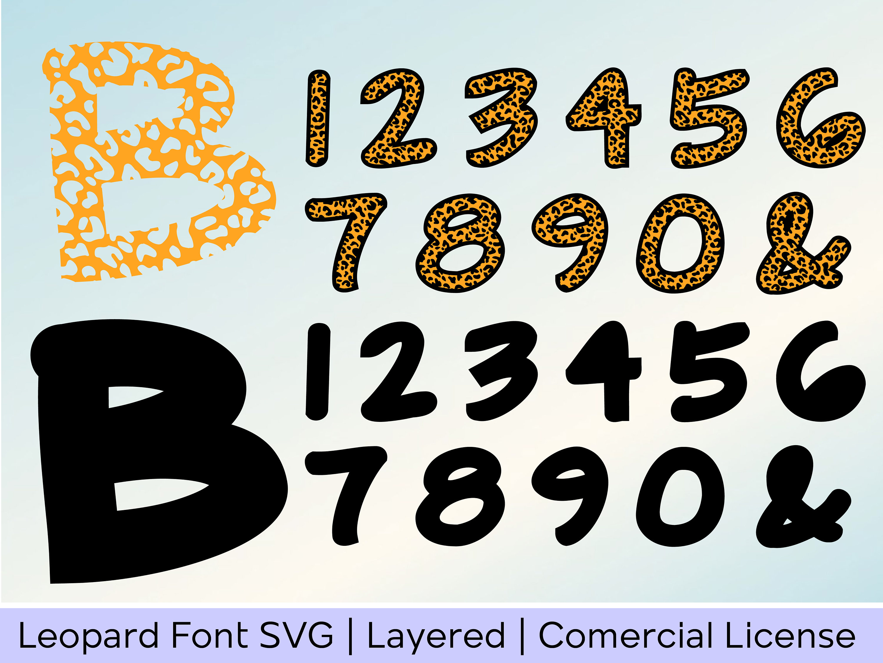 Leopard Print Letters Layered Svg Leopard Pattern Letters Etsy