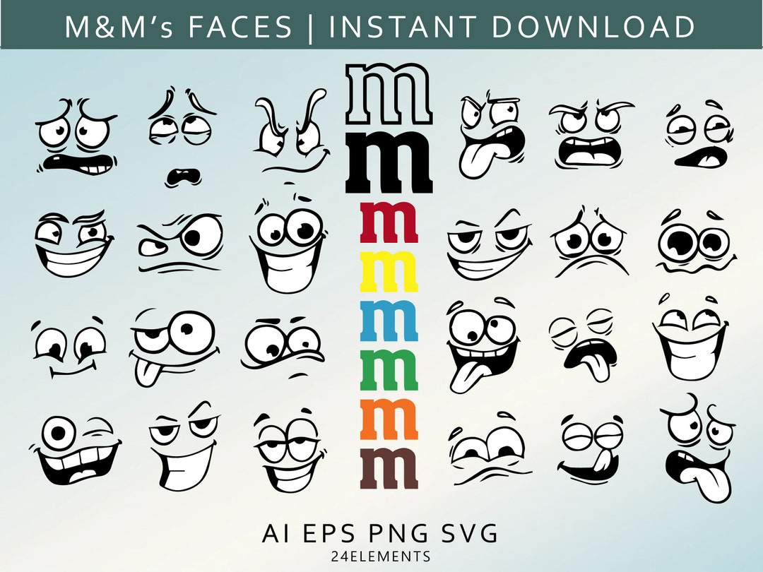 Candy Faces With "m" SVG Digital Cut File, Lower Case M Candy Faces Svg ...