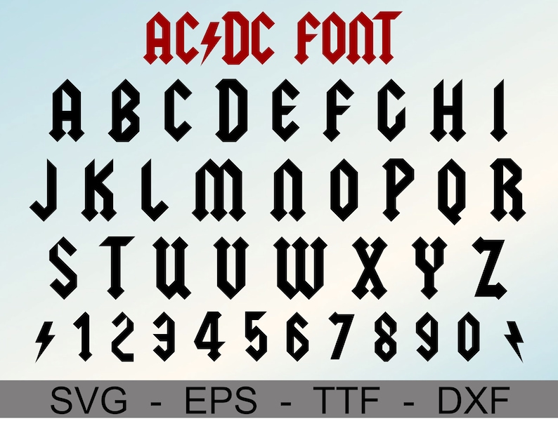 Heavy Metal Font, Hard Rock Font, Font Svg, ACDC Font, Digital Download ...
