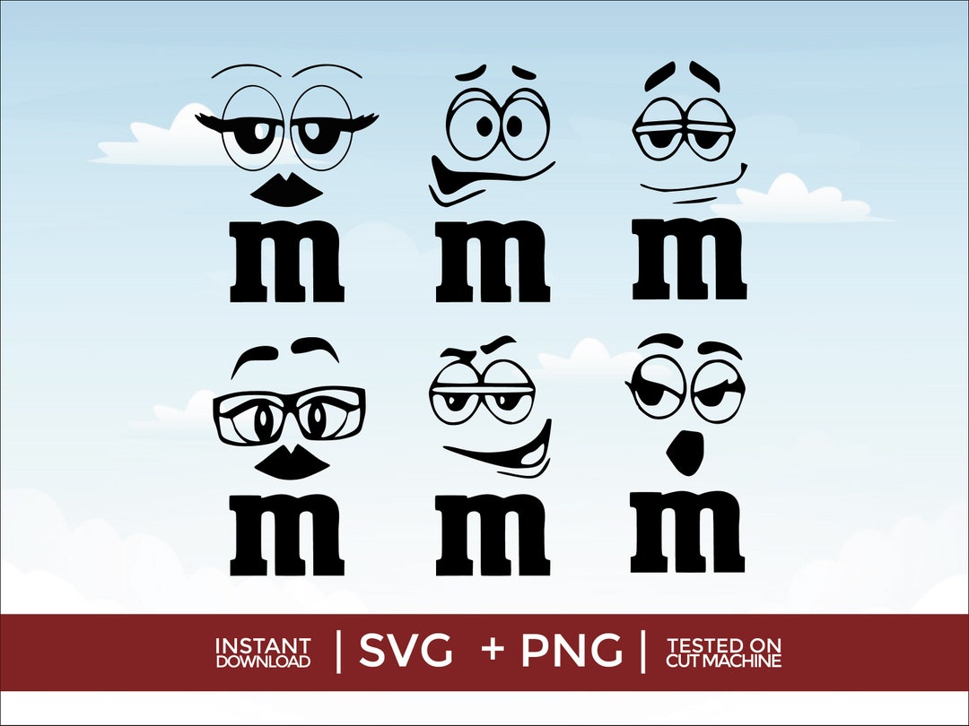 Candy Faces With "m" SVG, Digital Cut File, Lower Case M Candy Faces ...