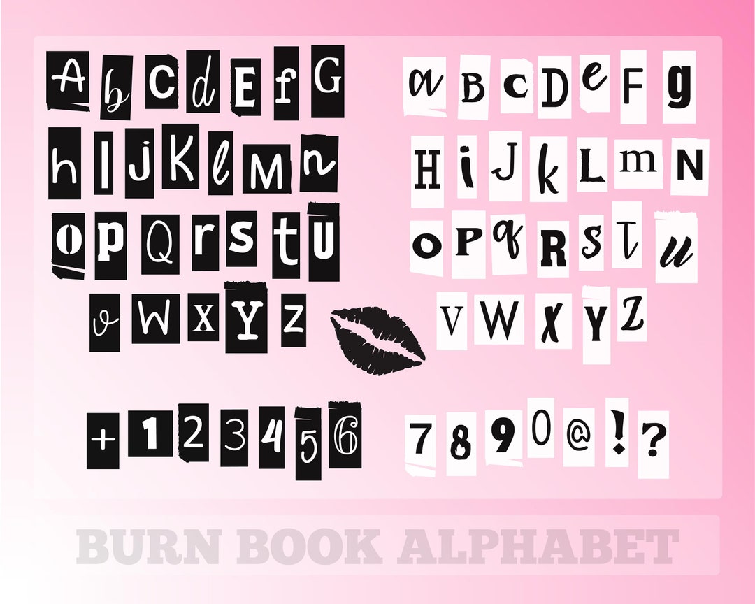 Burn Book Alphabet, Burn Book Letters, Cricut Cut Files, Burn Book SVG, Designs Sublimation ...