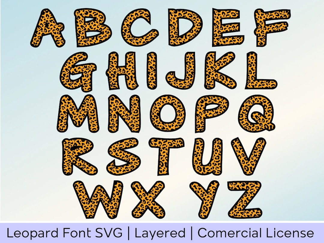 Leopard Print Letters, Layered SVG, Leopard Pattern Letters, Instant ...