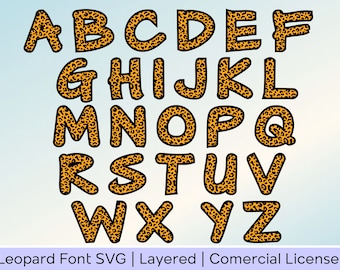 Leopard Font Animal Font Safari Font Leopard Print Font - Etsy