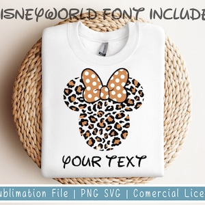 Minnie Head Leopard SVG, Layered for Easy Use, Custom Minnie Head Svg ...