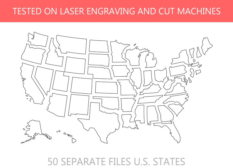 Simple USA States SVG, 50 States SVG Bundle, Cut Files, Cricut, Clip ...