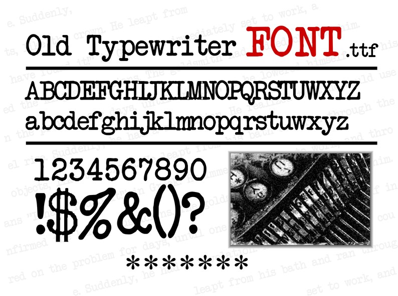 Typewriter Font SVG, Typewriter Font Svg Files for Cricut and ...