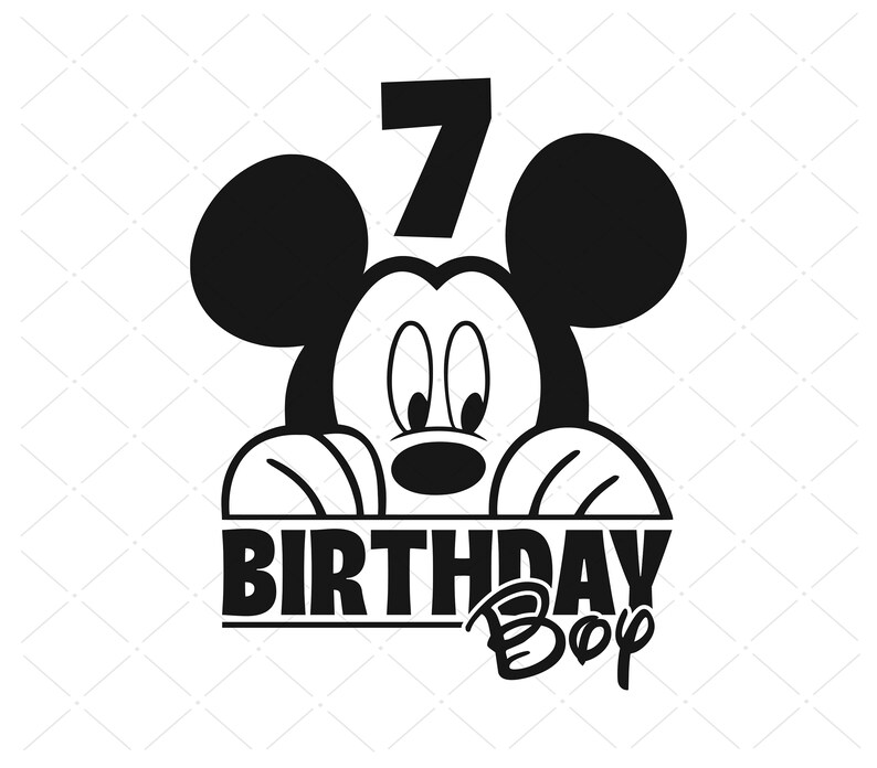 Seventh Svg Birthday Svg Cricut Svg, 7th Birthday Svg, Mouse Svg for 7 ...