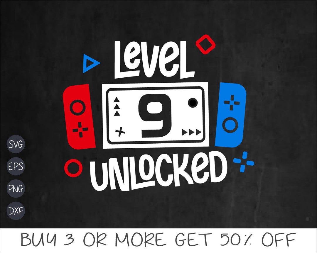 Level 9 Unlocked Birthday SVG, 9th Birthday Gamer Boy Svg, Gamer Shirt ...