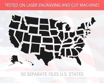 Simple USA States SVG, 50 States SVG Bundle, Cut Files, Cricut, Clip ...