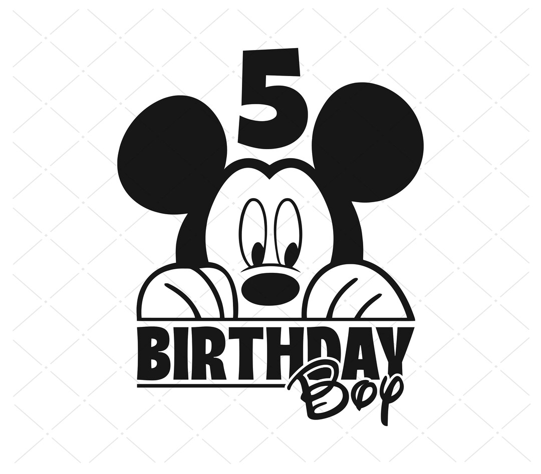 Fifth Svg Birthday Svg Cricut Svg, 5th Birthday Svg, Mouse Svg for 5 ...