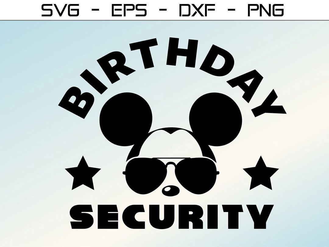 Mickey Security SVG, Birthday Security, Birthday Mouse, Mouse Head Svg ...