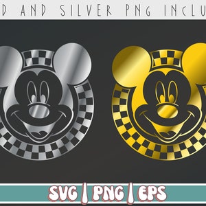 Checkered Mickey Head SVG, Cutting File, Gold Silver, Cricut Ready, Svg ...