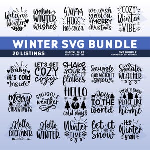 Winter SVG Bundle, Christmas Svg, Winter Svg, Santa Svg, Christmas ...