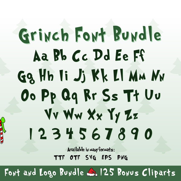 Grinch Alphabet Font Stencils - Etsy