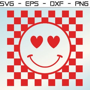 Checkered Smiley Svg, Bundle Checkered Pattern Svg, Smiley Face Svg ...