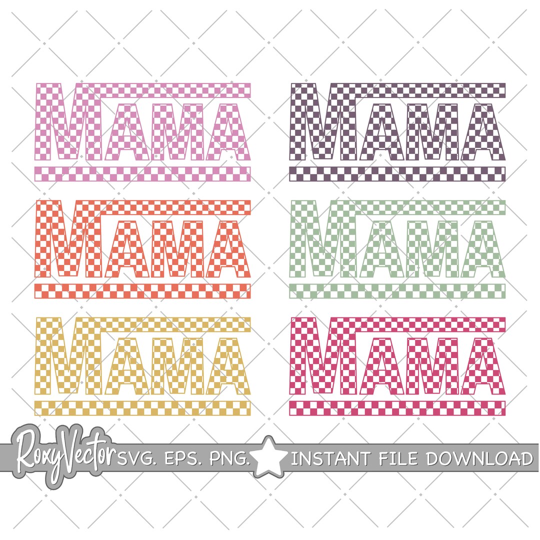 Checkered Mama PNG SVG, Retro Colors Png, Mama Checkered, Momshirt Png ...