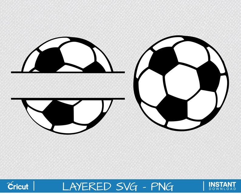 Soccer Ball SVG Split Soccer Ball With Name Frame Bold Easy - Etsy