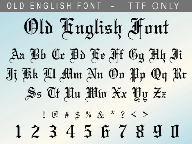 Old English Font TTF Cricut Silhouette Vintage Font - Etsy