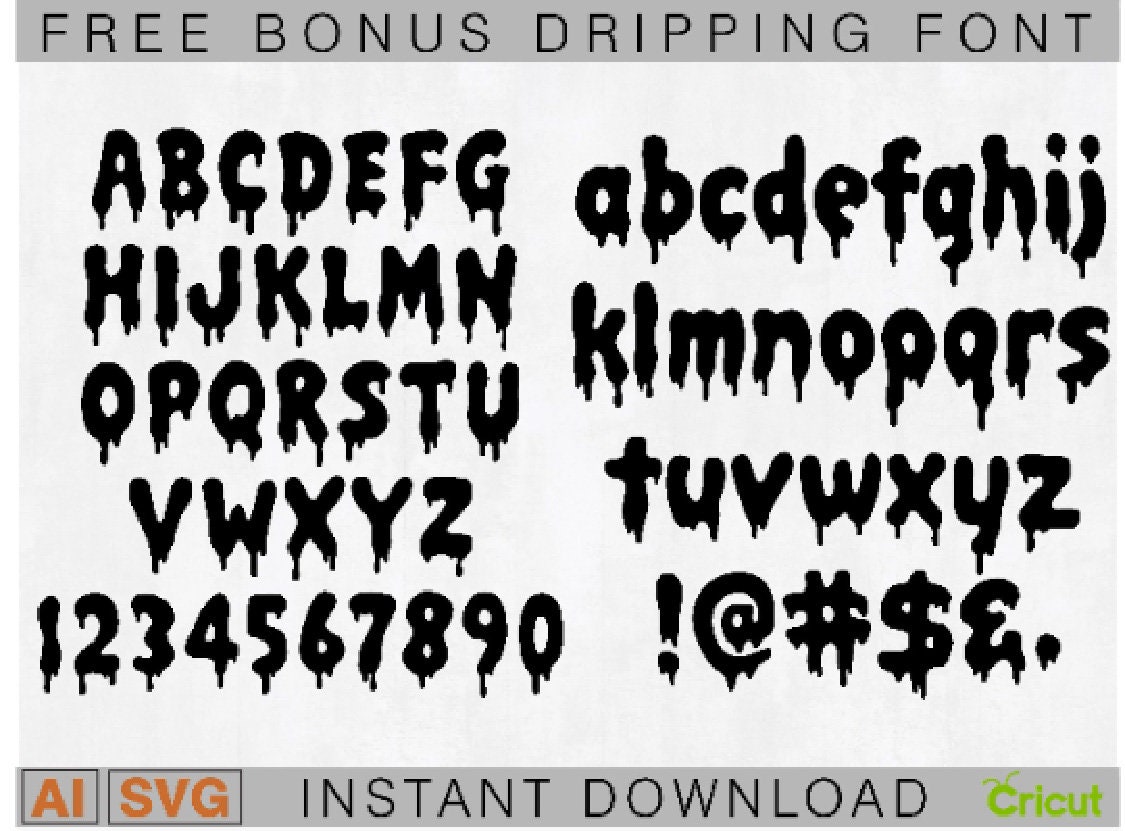 Halloween Font Svg Dripping Alphabet Cut Files Svg for - Etsy UK