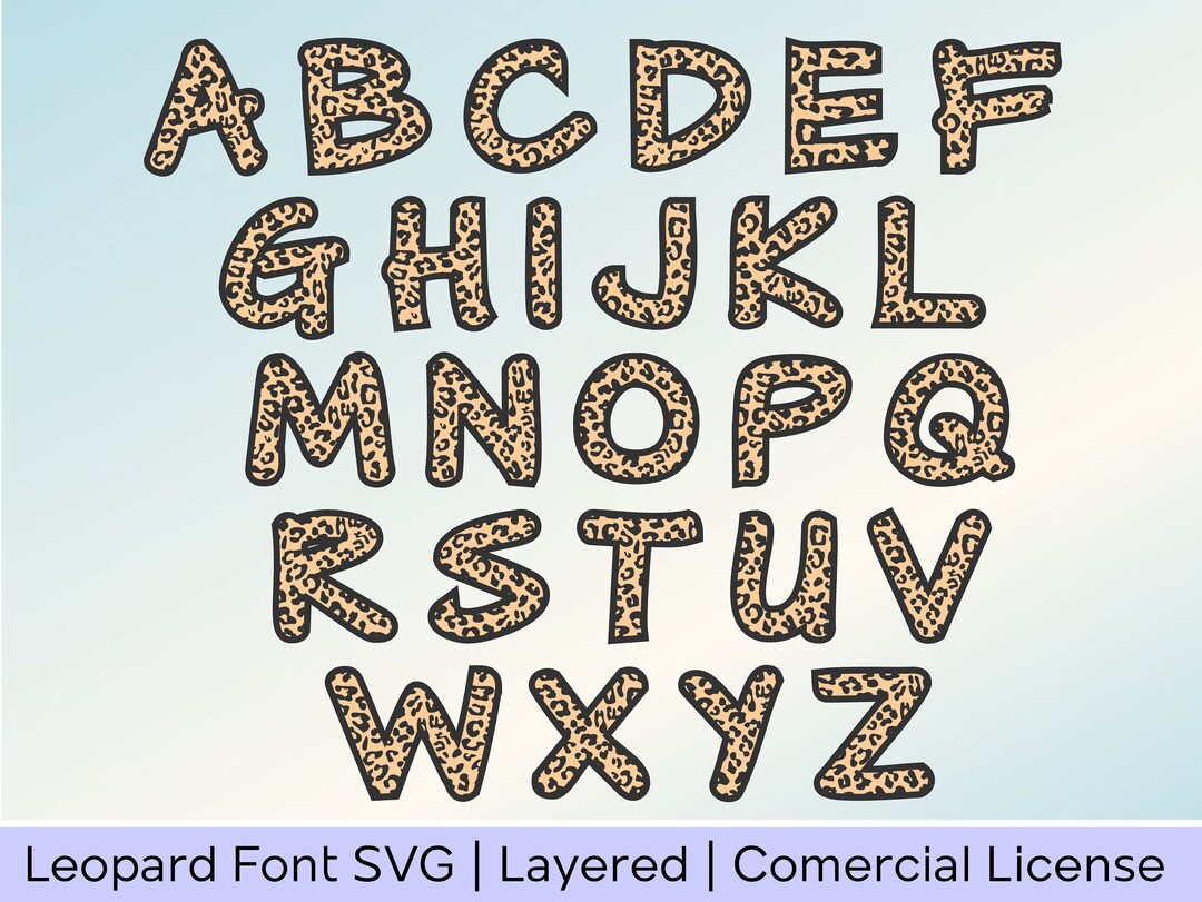 Leopard Print Letters, Layered SVG, Leopard Pattern Letters, Instant ...