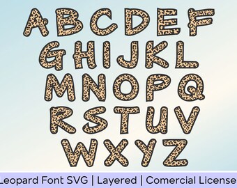 Leopard Font Animal Font Safari Font Leopard Print Font - Etsy