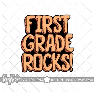 First Grade Rocks Svg, Back to School Svg. 1st Grade Svg, First Grade ...