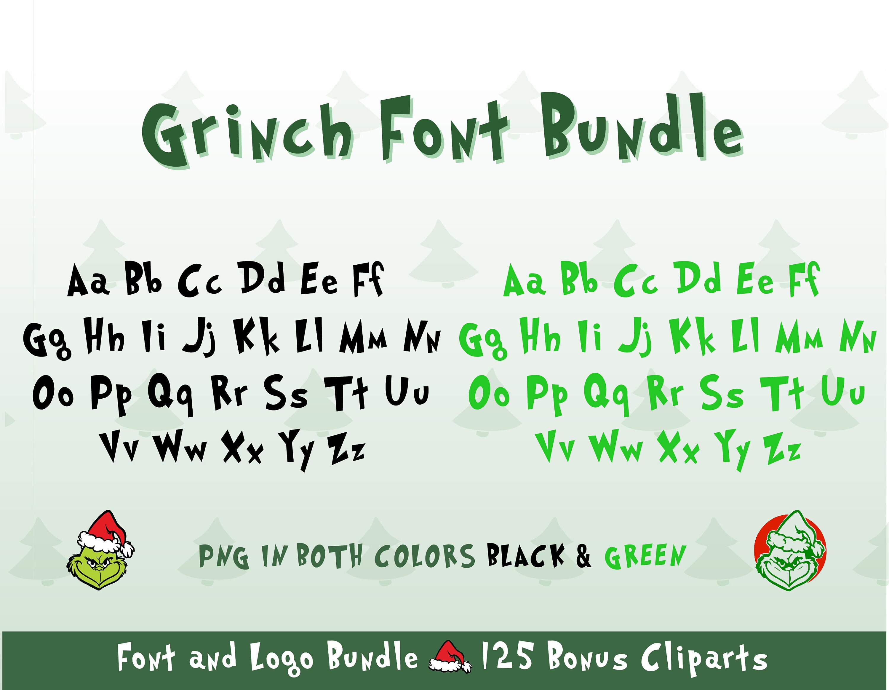 Grinch Font SVG PNG Otf Ttf Christmas Grouch Alphabet - Etsy Canada