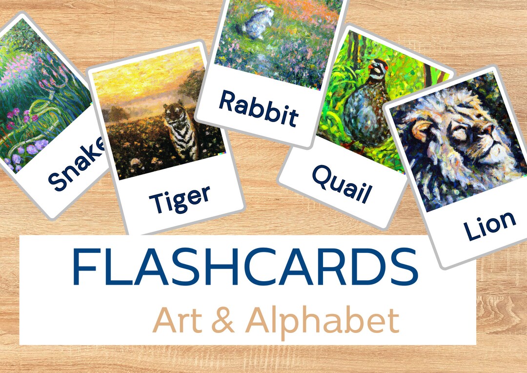 Alphabet & Art Flashcards: Monet-inspired Impressionist Art - Etsy