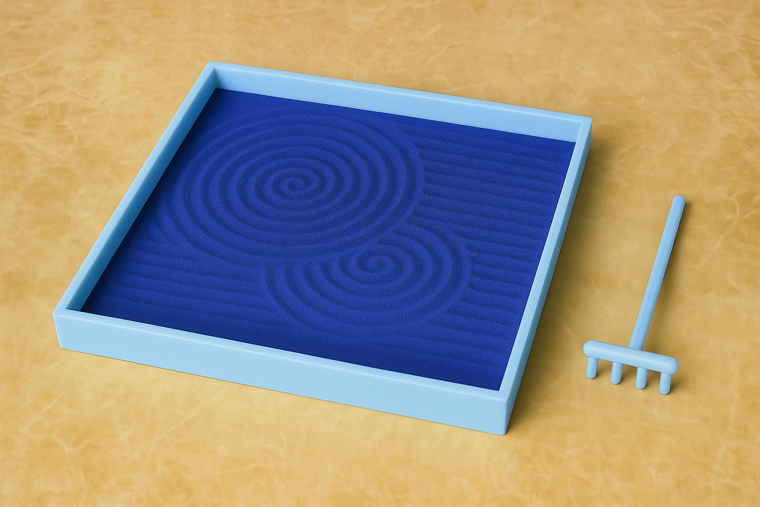 Zen Garden Kit – Light Blue 8"x8" Base, Crystal & Deep Blue Sand ...