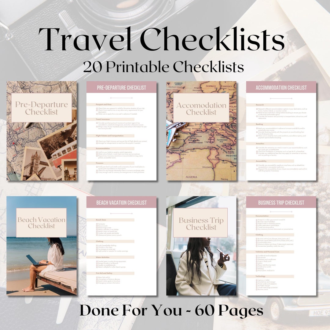 Travel Checklists , 20 Printable Travel Checklists Family Trip ...